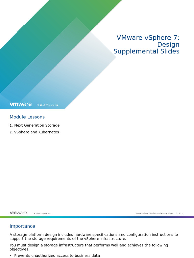 VMware Vsphere 7 Design Supplemental Slides | PDF | Solid State Drive | Virtual Machine
