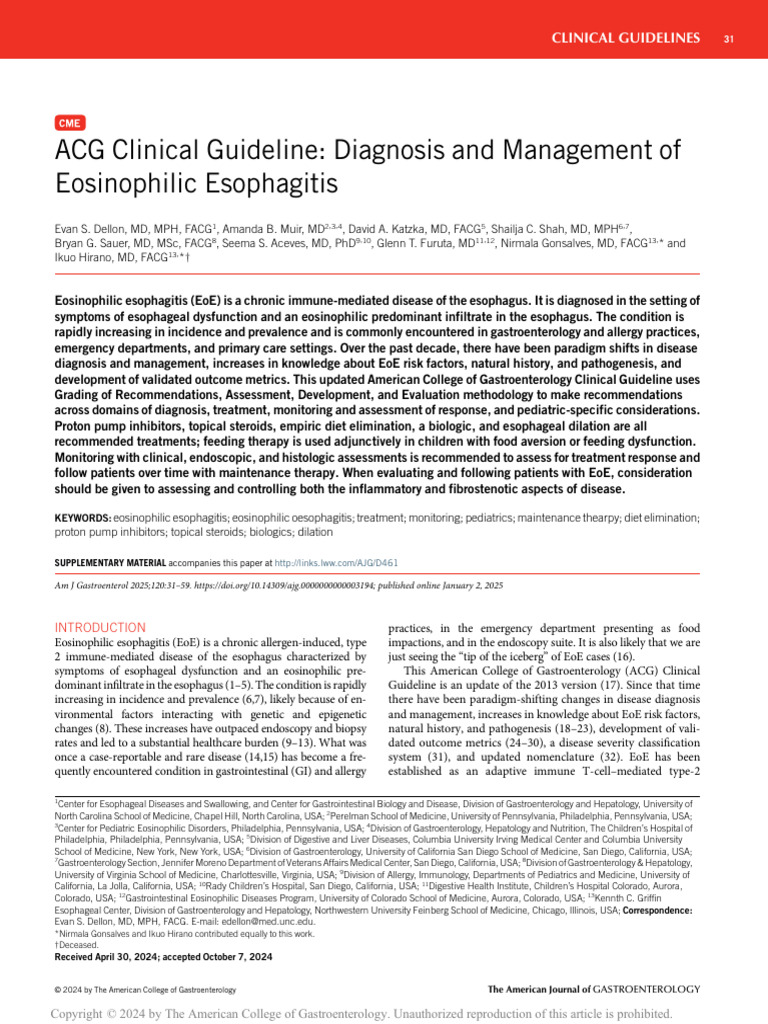 Acg Clinical Guideline Diagnosis and Management.16 | PDF ...