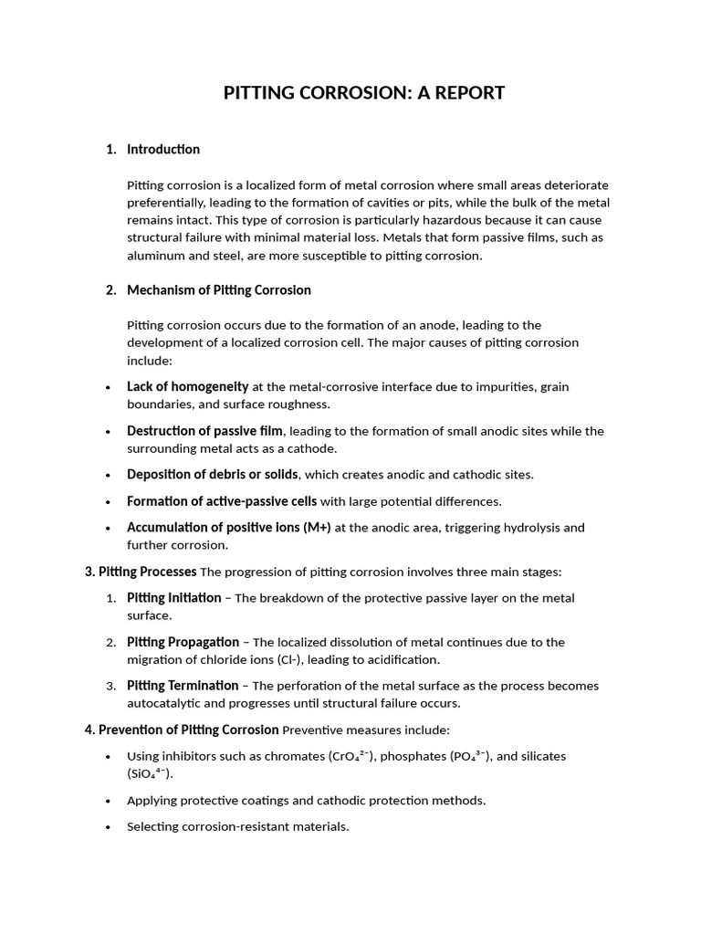 Understanding Pitting Corrosion Risks | PDF | Corrosion | Building ...