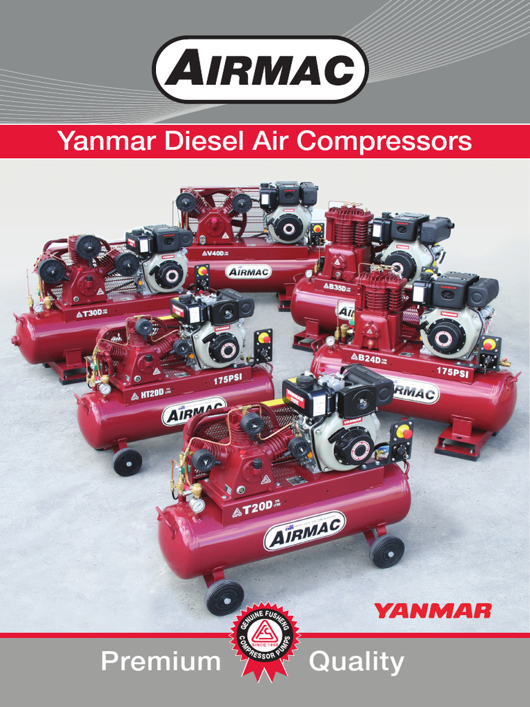 Airmac Yanmar Diesel Compressors Brochure | PDF | Diesel Engine | Pump