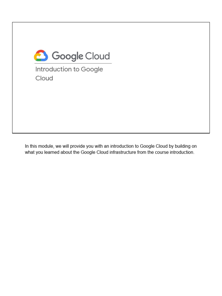 01 Introduction To Google Cloud | PDF | Command Line Interface | Cloud Computing