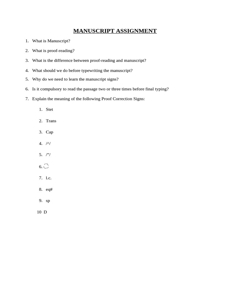 Typography Class Xii Manuscript Assignment | PDF