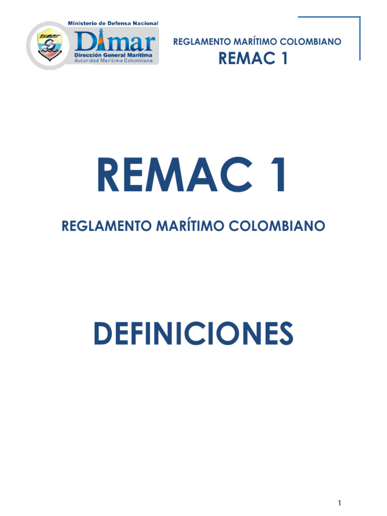 Definiciones del Reglamento Marítimo Colombiano | PDF | Hidrografía ...