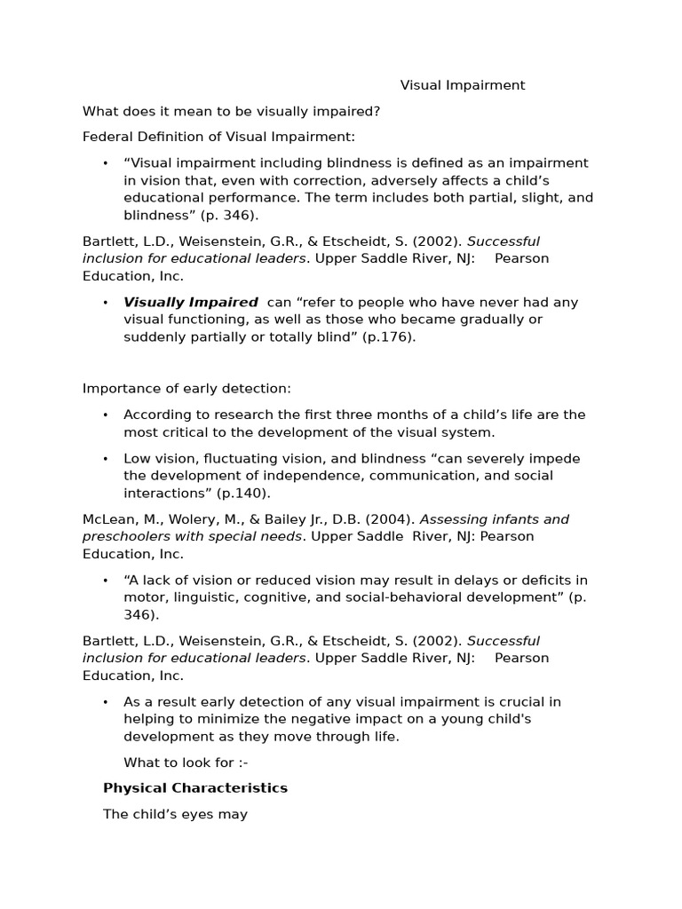 Understanding Visual Impairment in Children | PDF | Visual Impairment ...