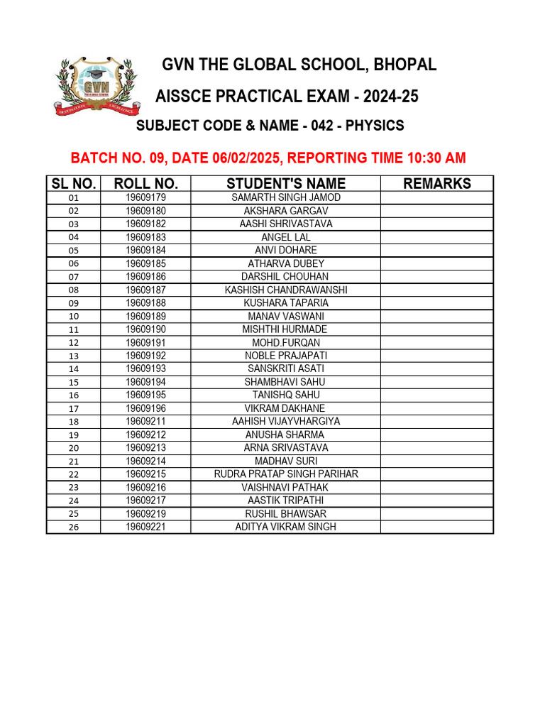 042 PHYSICS BATCH 9 | PDF