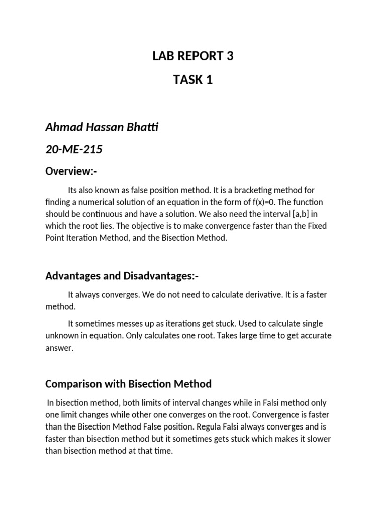 False Position Method Overview | PDF