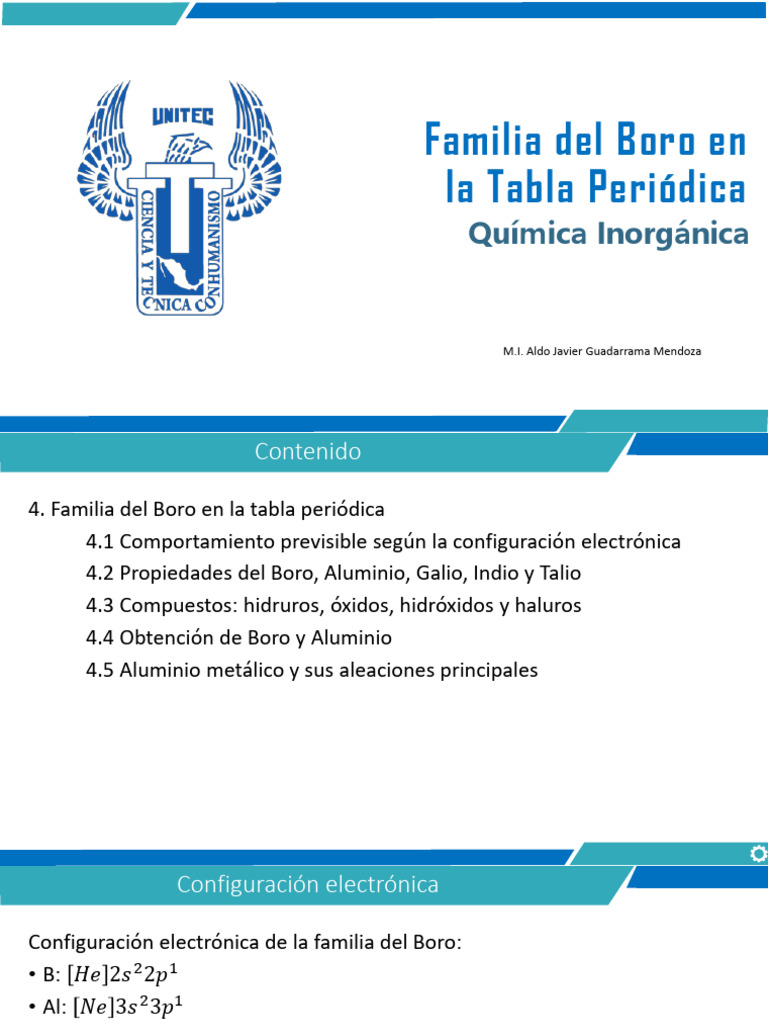 Propiedades y Compuestos de la Familia del Boro | PDF | Enlace químico ...