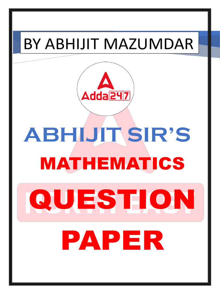 ADRE MATHS QUESTION PAPER by ABHIJIT SIR | PDF