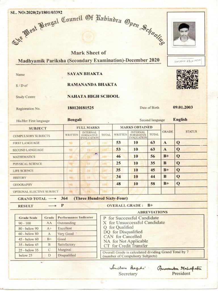 10TH Mark Sheet | PDF