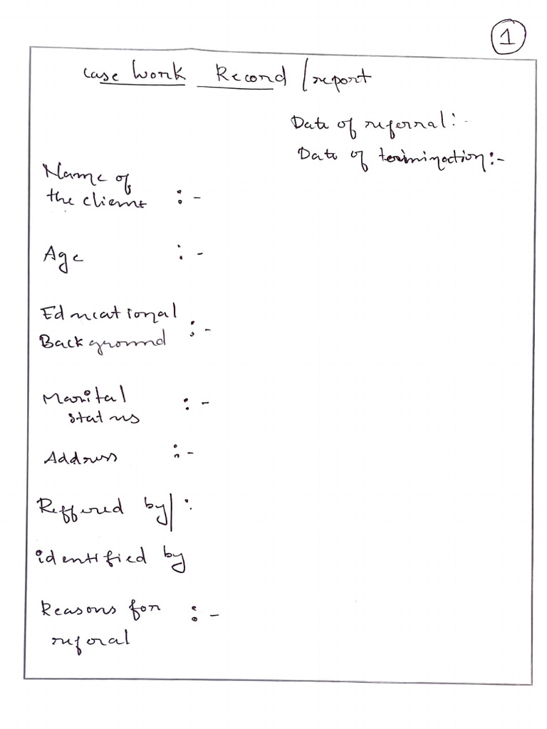 Case Work Report Format | PDF
