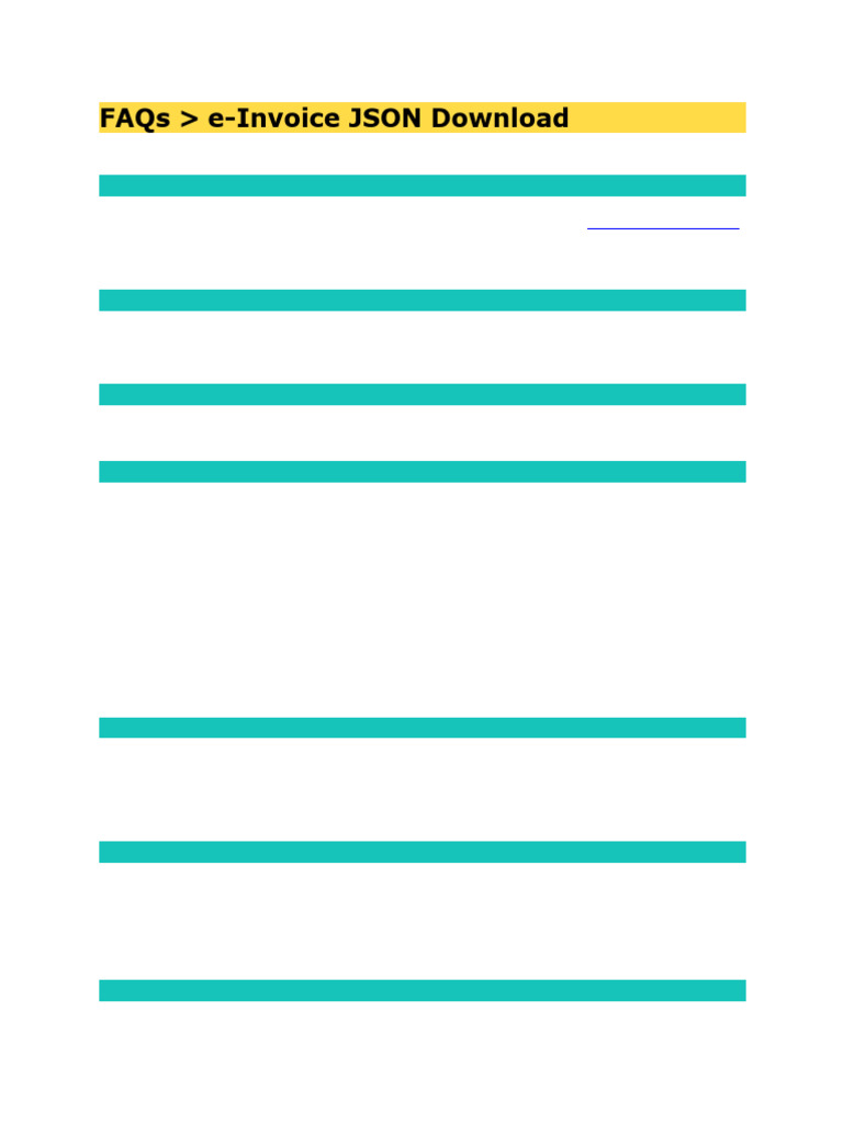 FAQs - Manual - E-Invoice JSON Download Functionality | PDF | Json ...