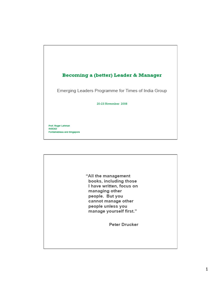 Leadership - Handout | PDF | Leadership | Fear