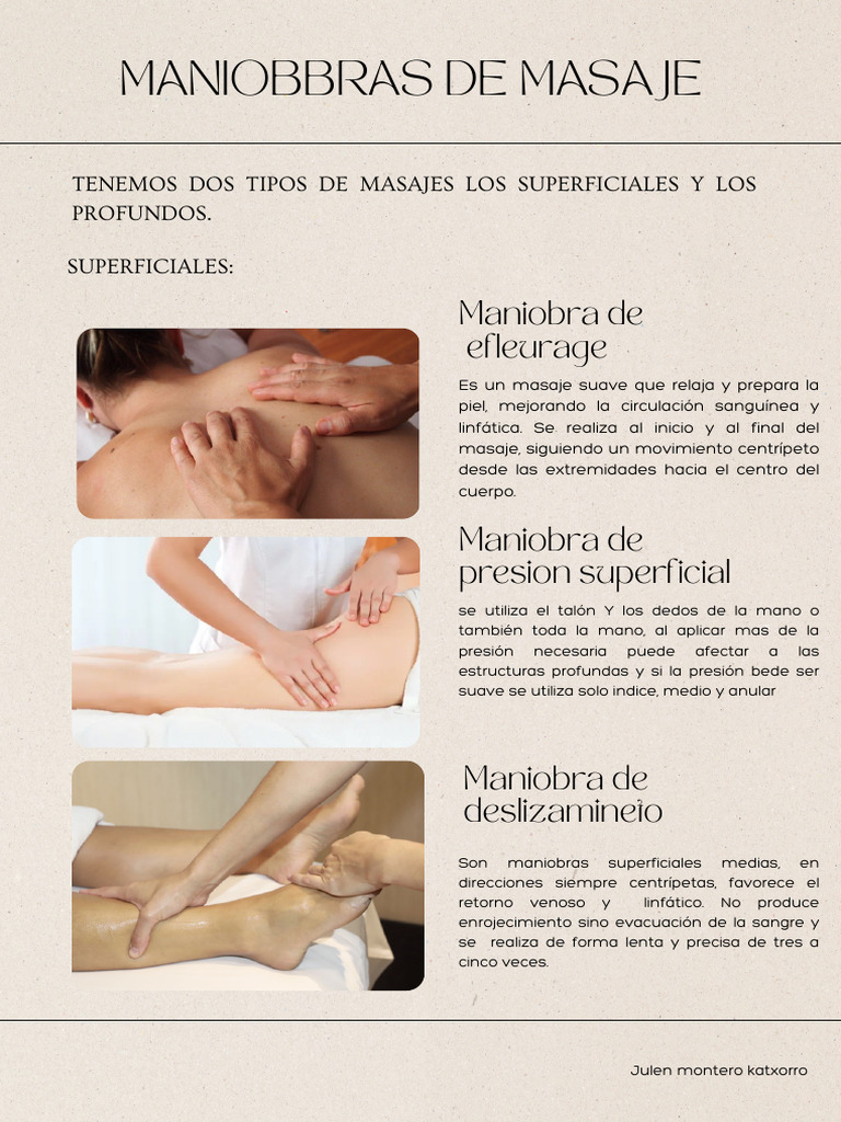 Maniobras de Masaje | PDF | Masaje | Mano