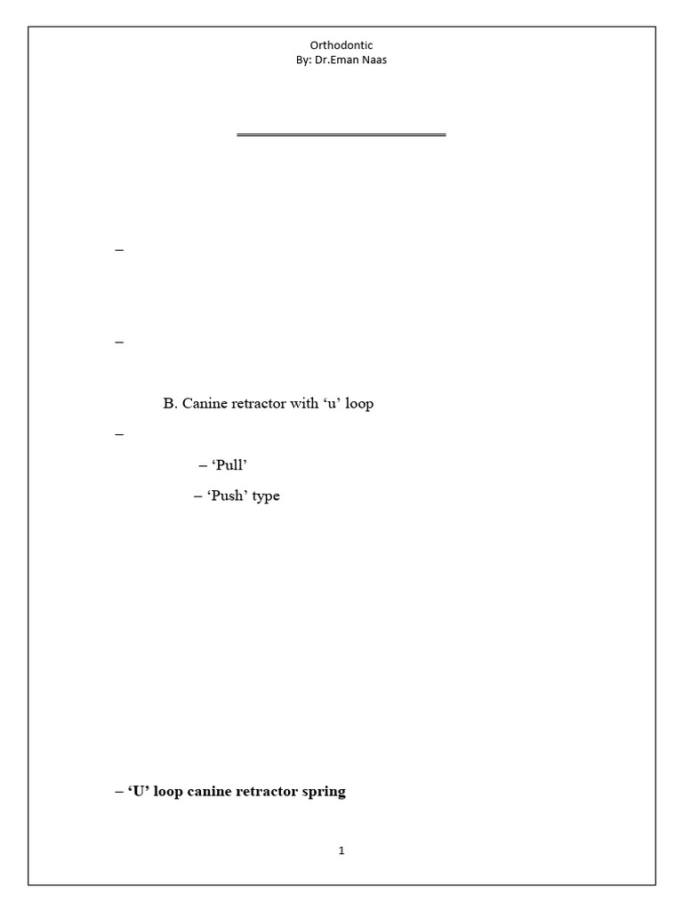 Canine Retractor Springs 4 | PDF | Orthodontics | Tooth
