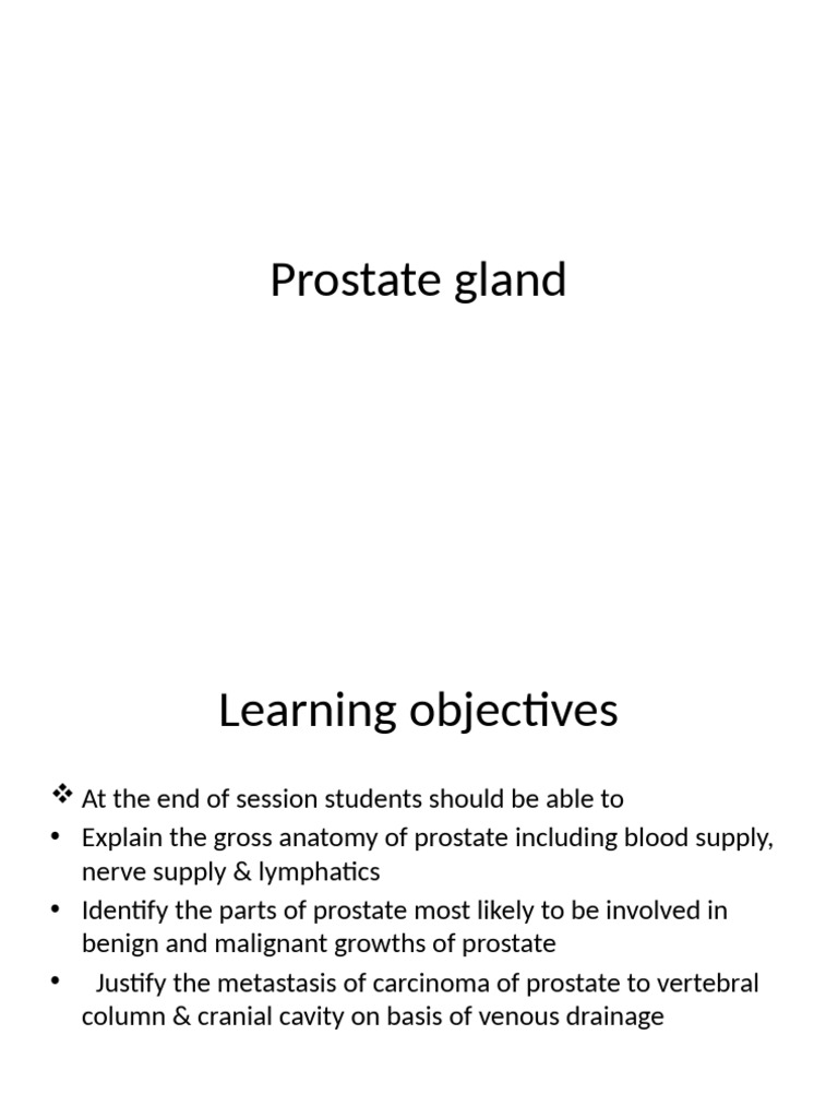 Prostate Gland | PDF | Prostate | Medical Specialties