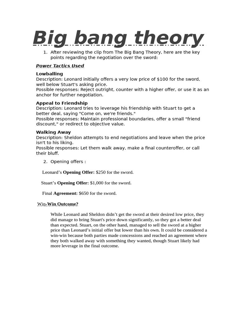 Big Bang Theory | PDF