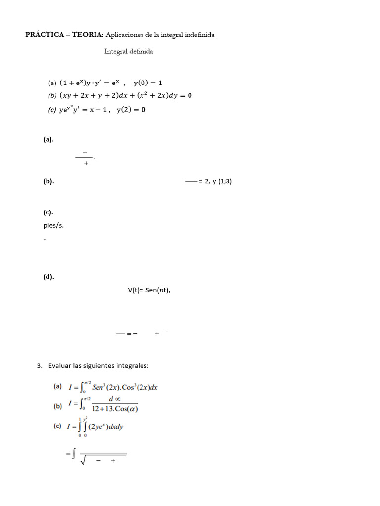 Practica - Teoria - Intgrales | PDF
