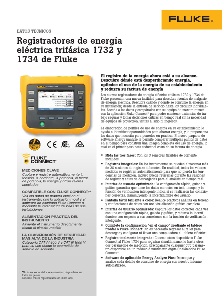 registrador de energia electrica y trifasica 1732 y 1734 de Fluke | PDF | Ingenieria Eléctrica ...