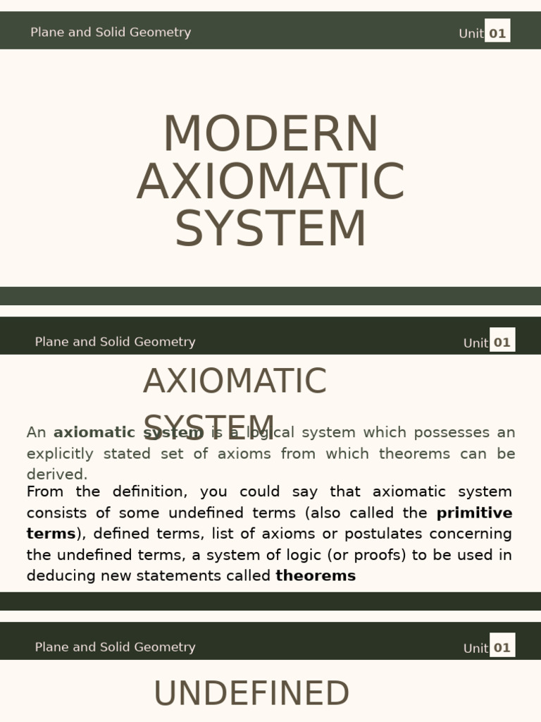 Modern Axiomatic System | PDF | Line (Geometry) | Triangle
