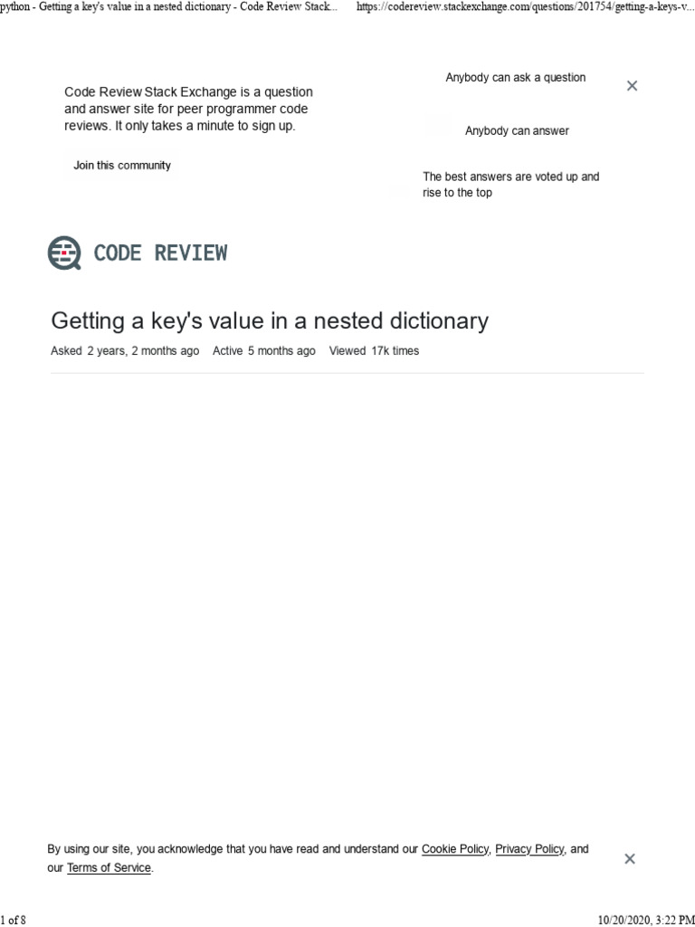 Getting A Keys Value In A Nested Dictionary Pdf Python Programming Language Computer