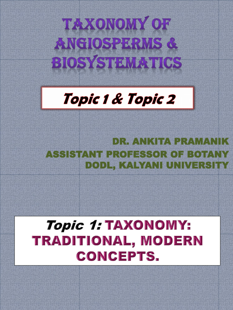 Traditional vs Modern Taxonomy Explained | PDF