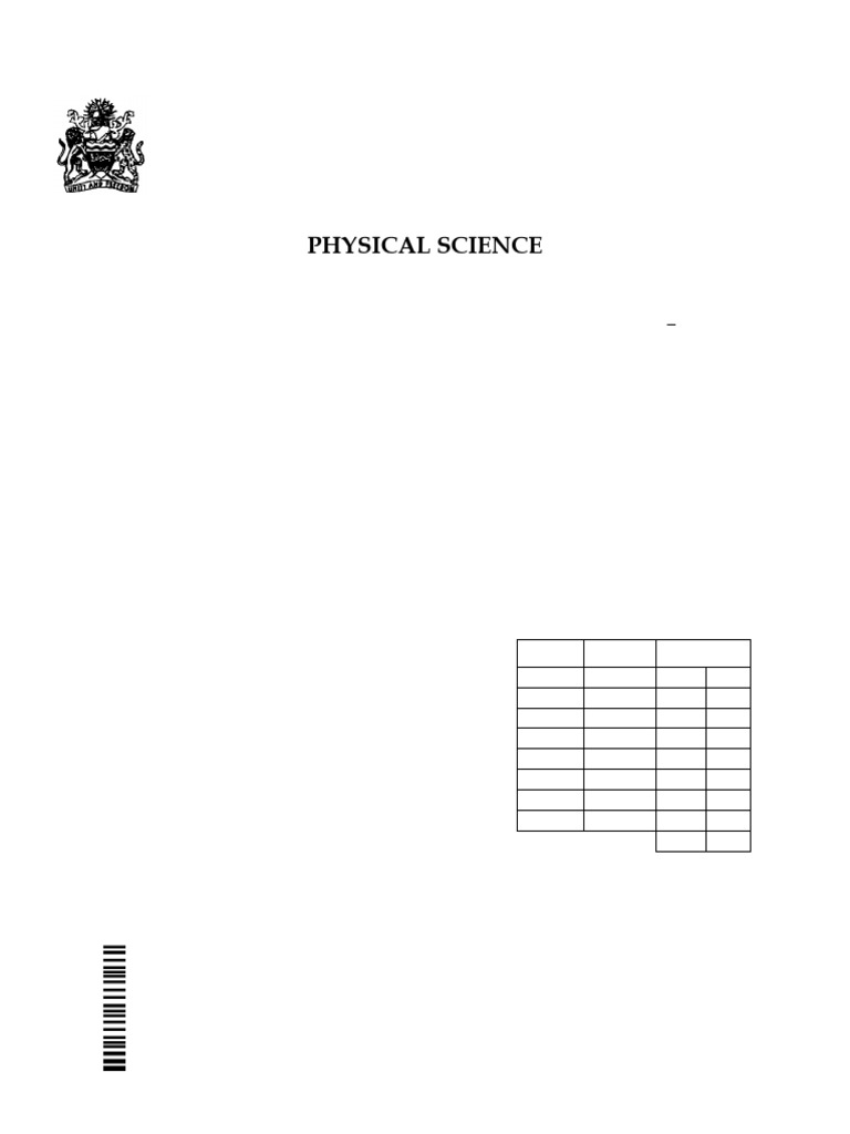 2018 Physical Science Paper I | PDF | Chemical Compounds | Sodium