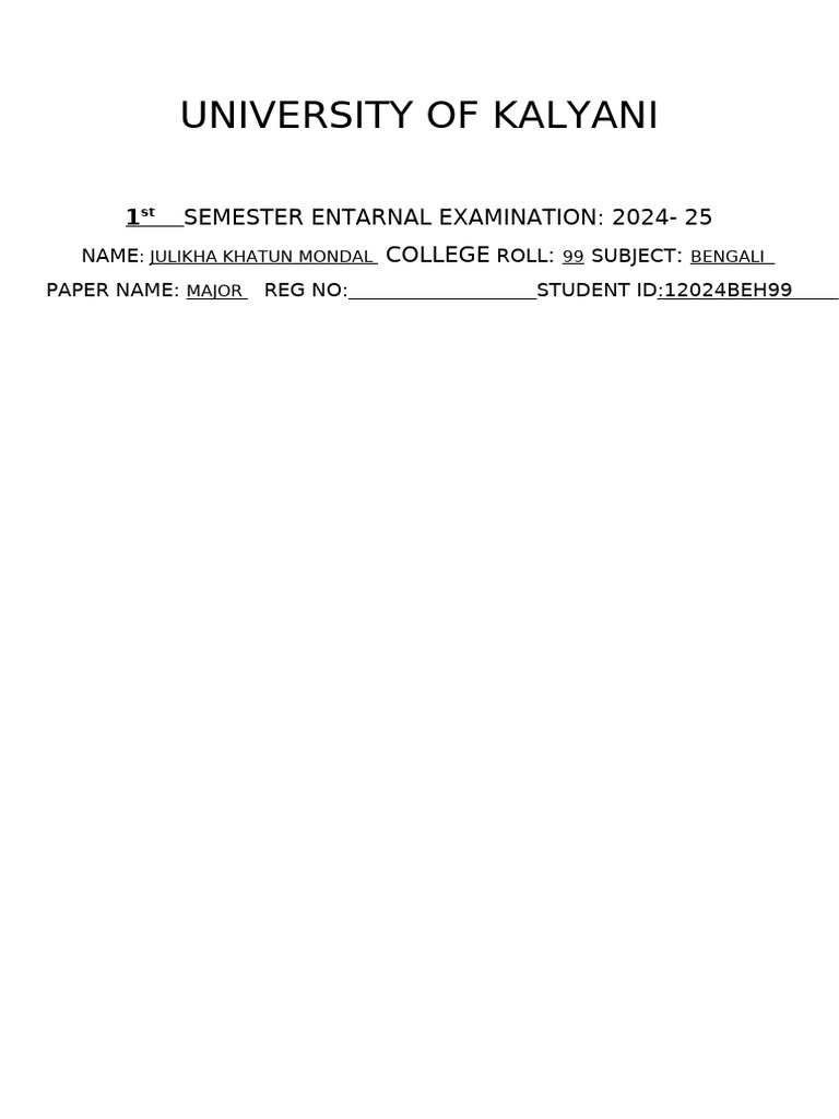 University of Kalyani | PDF