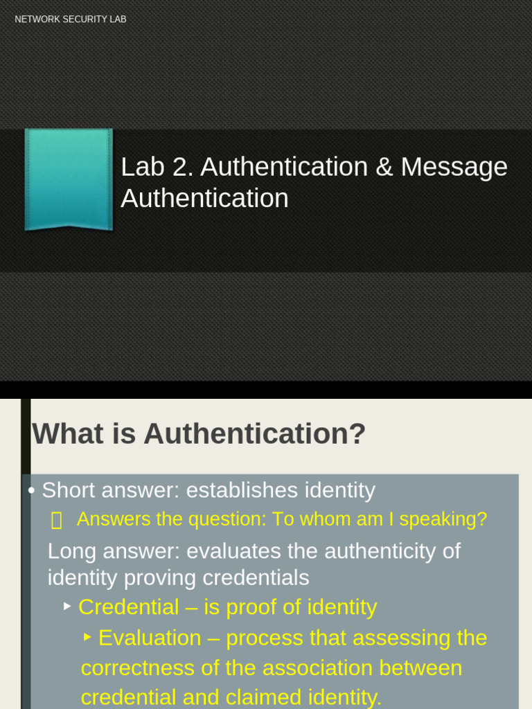 Lab 2 - Message Authentication-Lecture | PDF | Espionage Techniques | Applied Mathematics