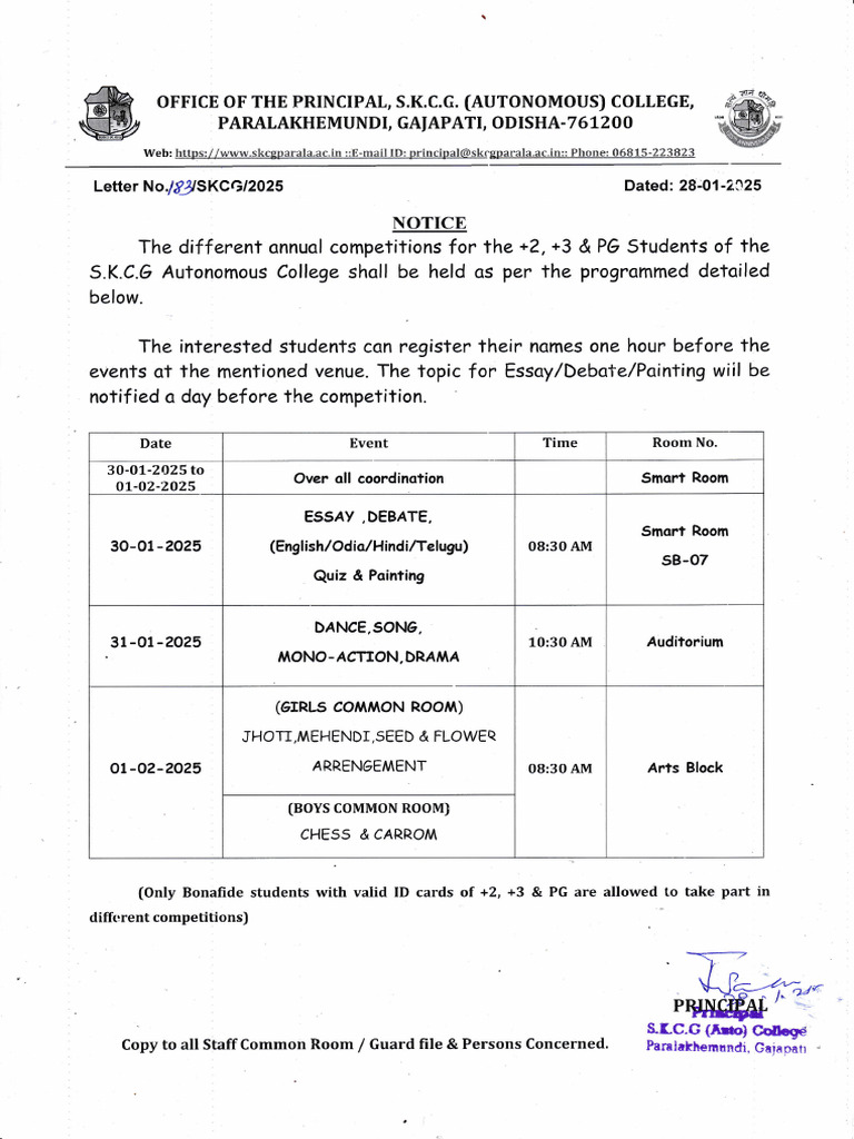 183 - Notice - Annual Competitions Programme Notice - For The Session ...