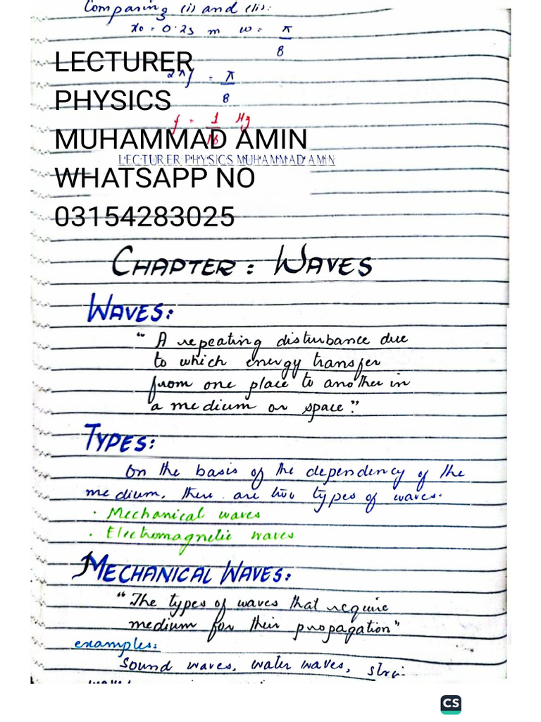 Lec - Amin Physics Notes | PDF