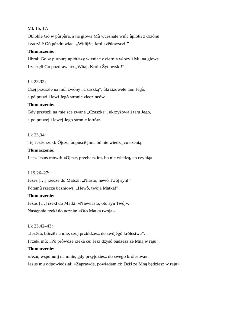 Teksty do kompozycji w języku kaszubskim-kopia | PDF