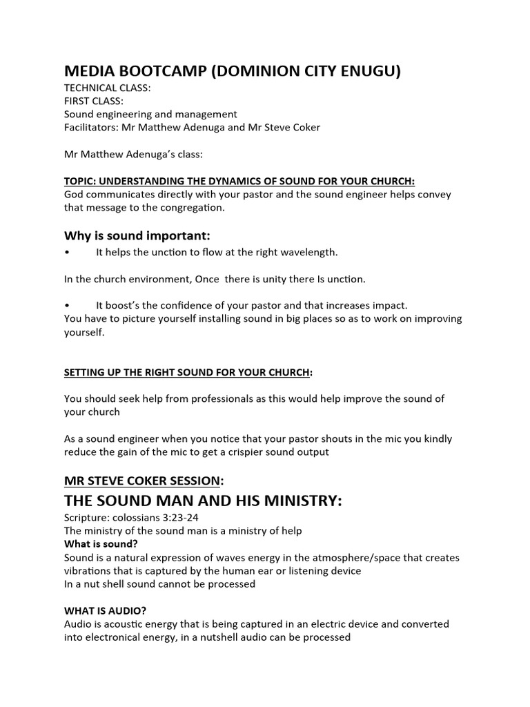 Media Bootcamp Day 1 | PDF | Audio Engineer | Microphone