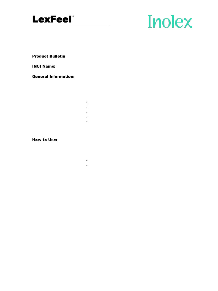 LexFeel D5 Product Bulletin | PDF