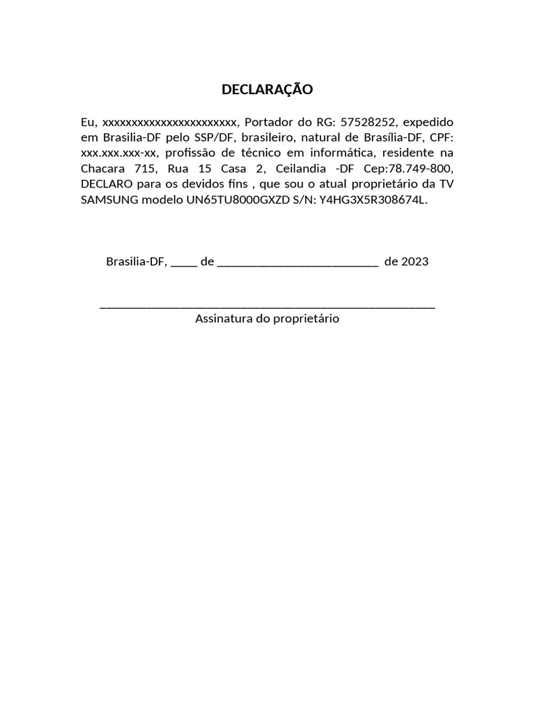 DECLARAÇÃO | PDF