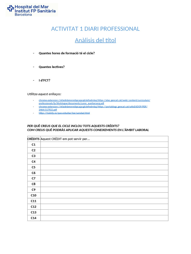 Act1. Diari Professional | PDF