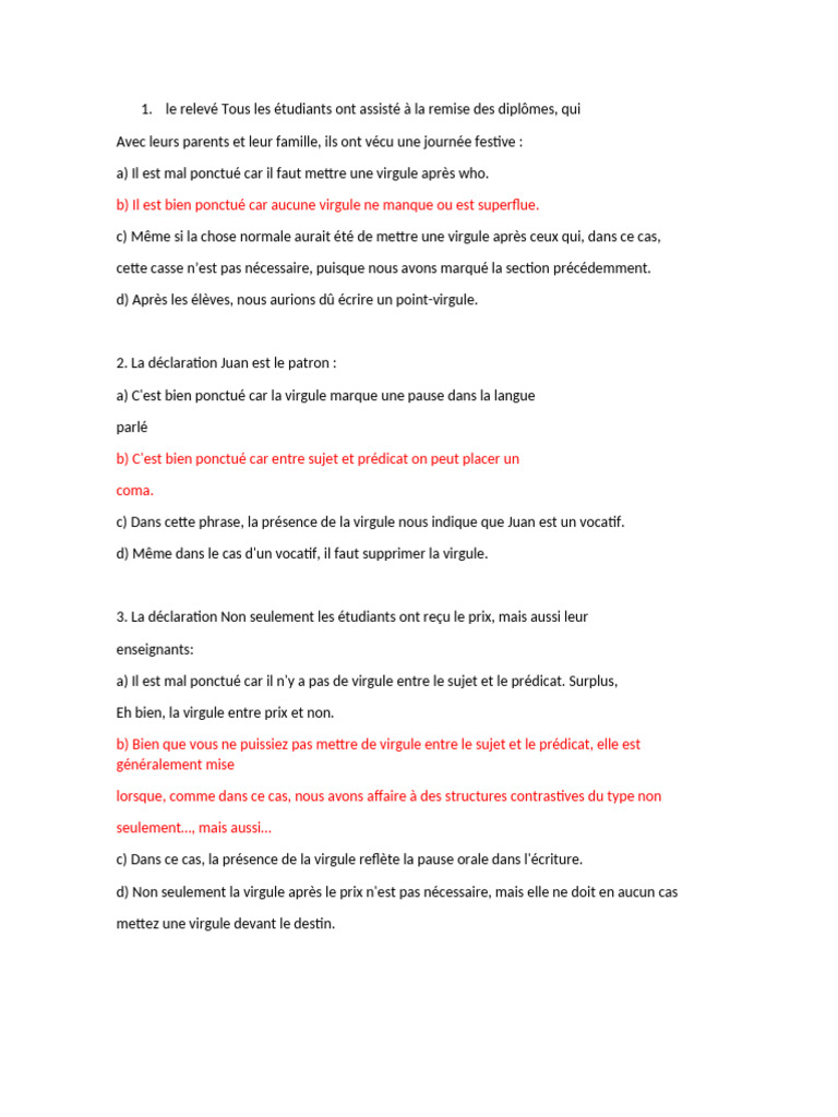 ponctuation | PDF | Virgule | Sujet (Grammaire)