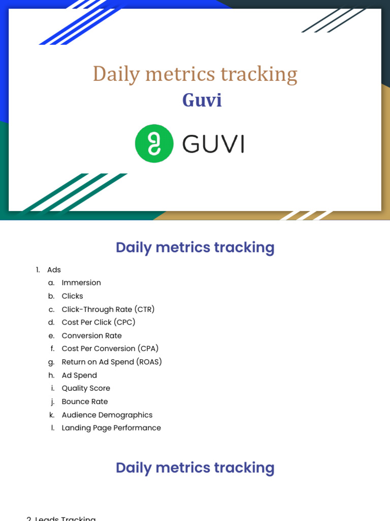 Guvi - Daily Metrics Tracking | PDF | Business | World Wide Web