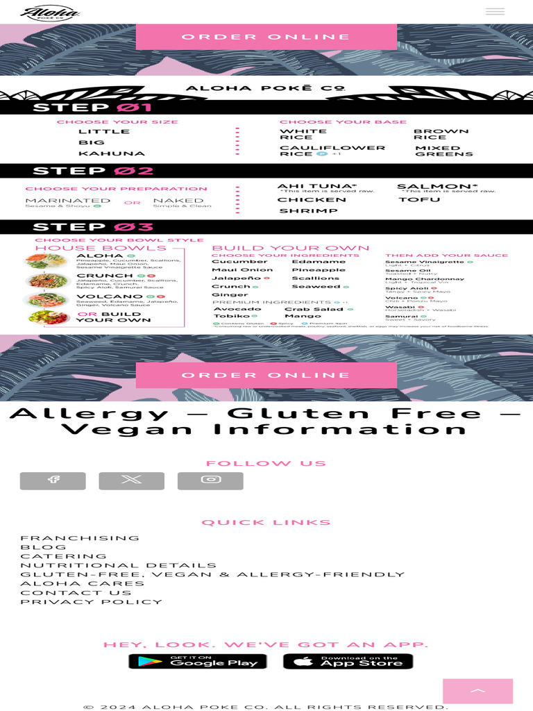 Aloha Poke Menu Overview | PDF | Asian Cuisine | Cuisine