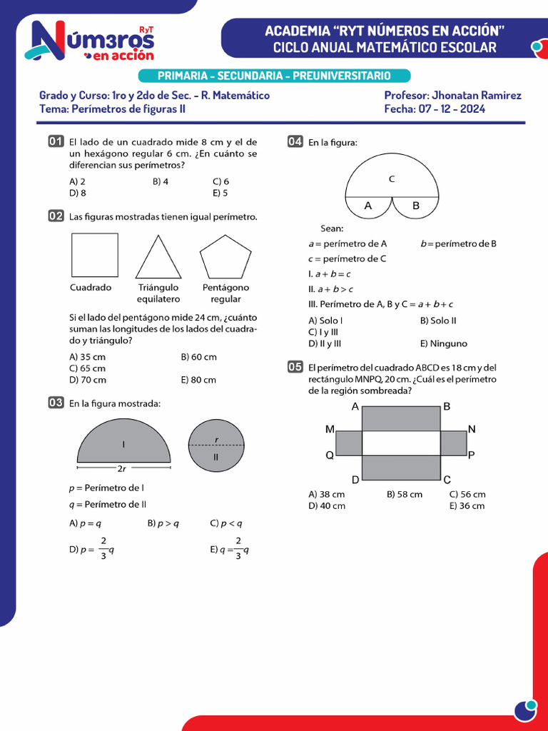 Semana 34 - 1ro y 2do Sec - RM g1 - Desarrollo | PDF