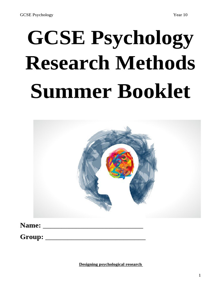 Research Methods in GCSE Psychology | PDF | Sampling (Statistics ...