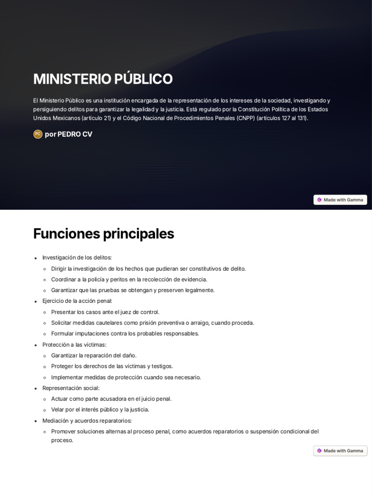 Funciones del Ministerio Público | PDF | Fiscal | Queja