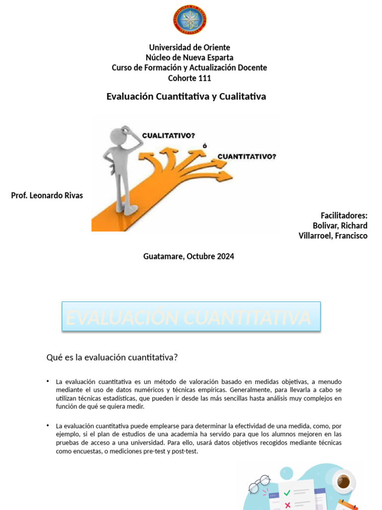 Evaluacion Cuantitativa y Cualitativa | PDF | Evaluación | Metodología de encuesta