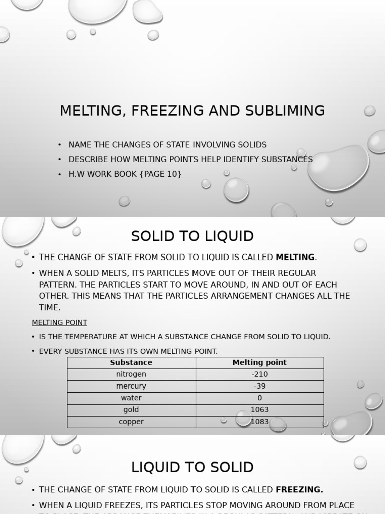 3 Melting Freezing and Subliming | PDF