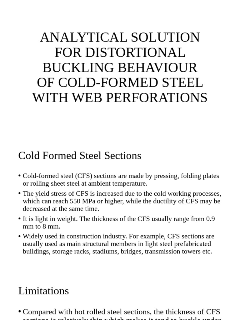 Analytical Solution of Distortional Buckling of Perforated Cold-Framed ...