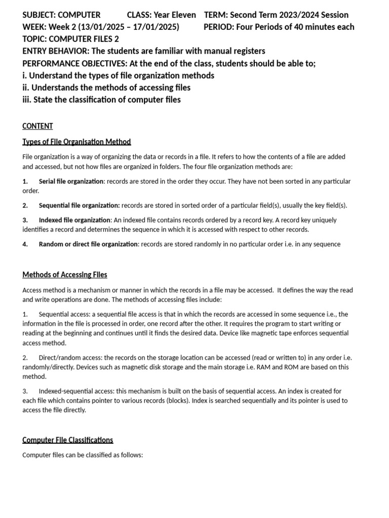 Year 11 Computer File Basics | PDF | Computer File | Computer Data Storage