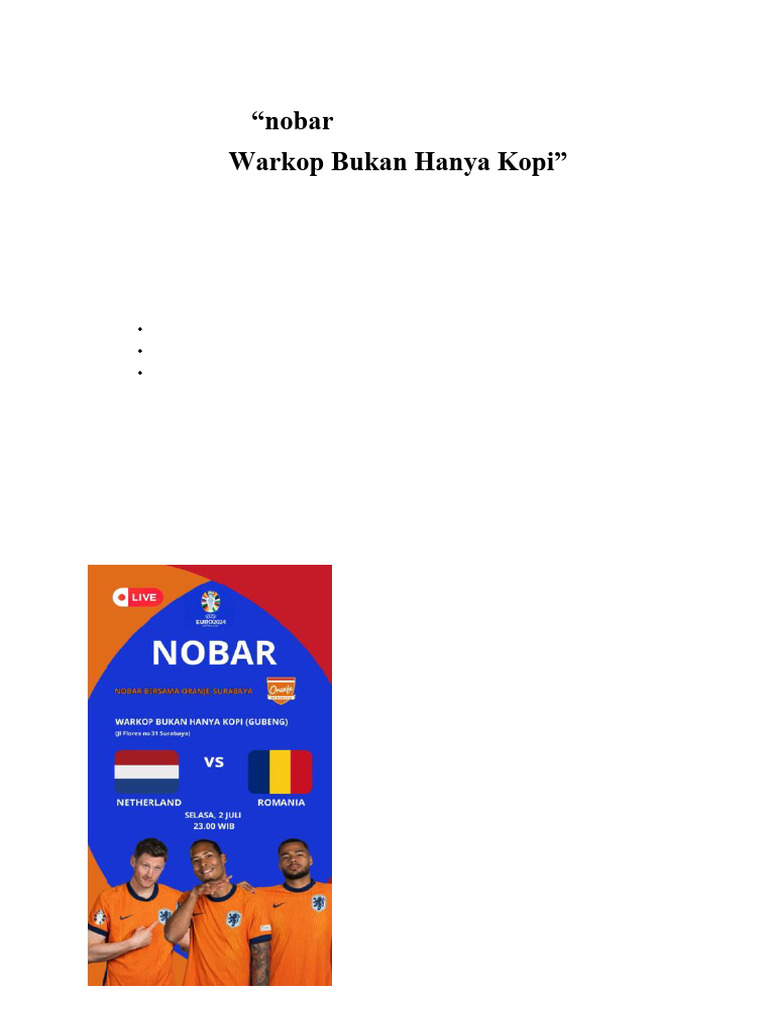 Lembar Pertanggung Jawaban Acara Nobar Piala Euro 2024 Warkop Bukan Hanya Kopi | PDF