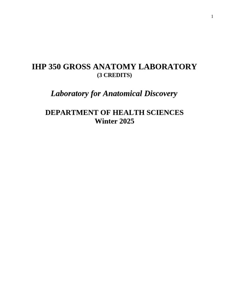 Gross Anatomy Lab Course Overview | PDF | Anatomy | Human Body