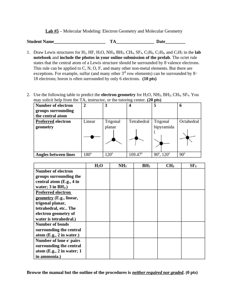 PreLab5 Molecular Modeling | PDF