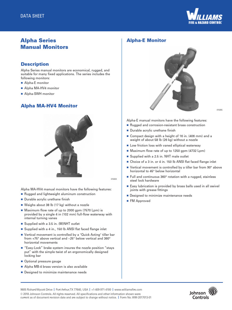 Alpha Series Manual Monitors Overview | PDF | Mechanical Engineering