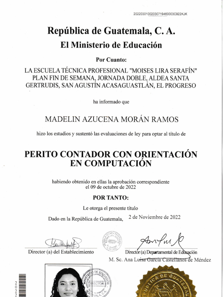 Título de Perito Contador en Guatemala | PDF